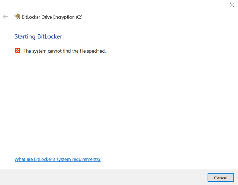 Solved Bitlocker The System Cannot Find The File Specified Regecc 5193
